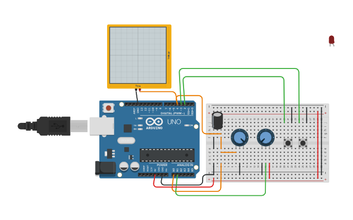 Circuit design ON-OFF Voltage control with interrupt - Tinkercad
