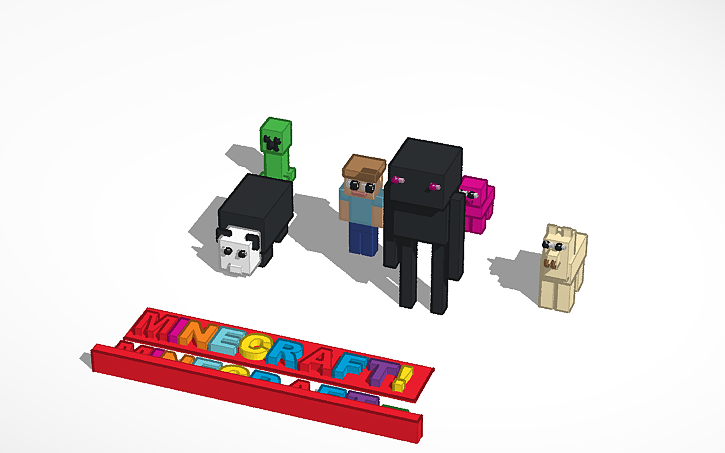 3D design cute minecraft | Tinkercad