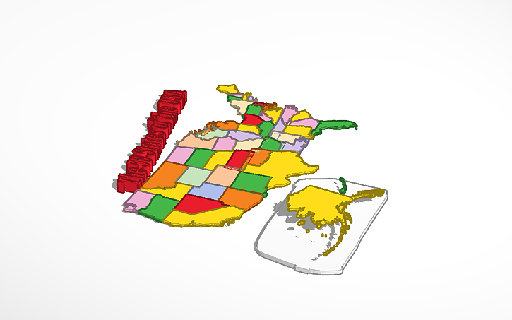 3D design USA Map - Tinkercad