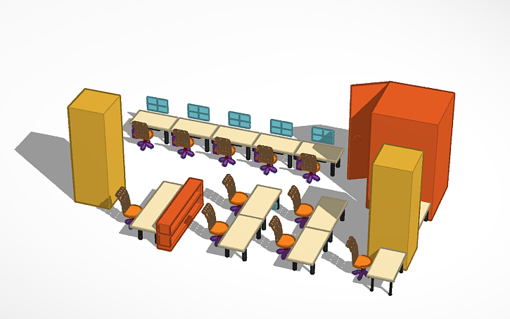 3D design OFFICE ROOM - Tinkercad