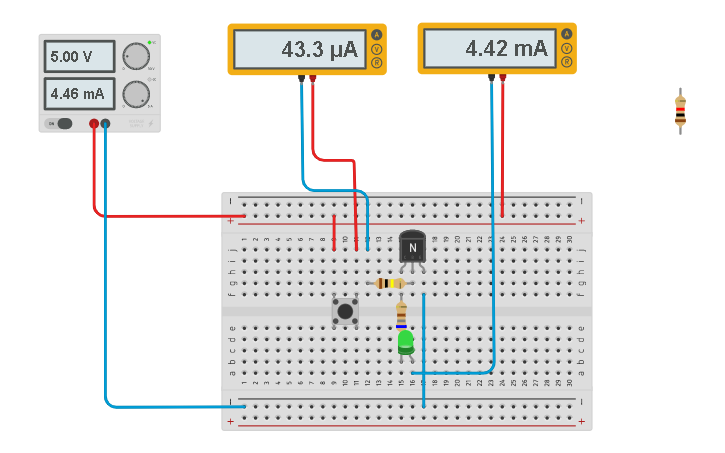 Circuit design Circuito Transistor - Tinkercad