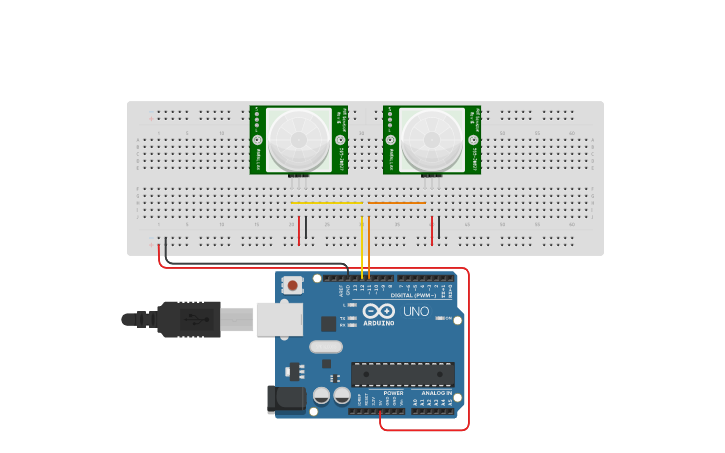 Circuit design Radar de Velocidade - Tinkercad