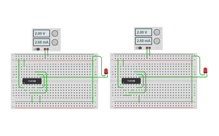 Circuit design OR gate using Nand gates - Tinkercad