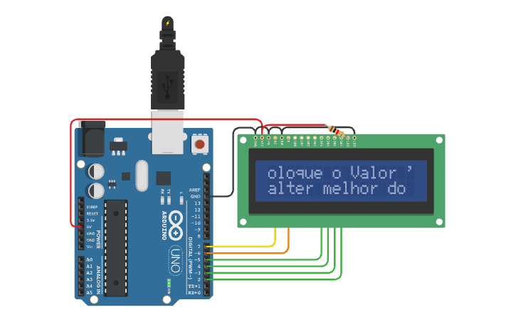 Circuit design LCD Scroll - Tinkercad