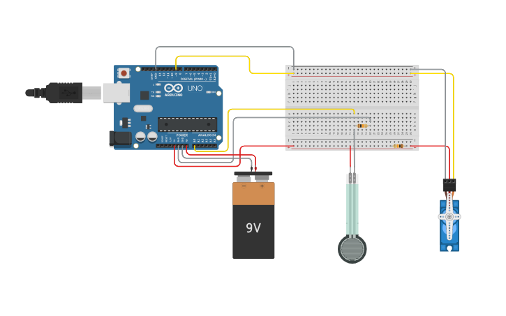 Circuit design MECHENG 201 Automatic Tap System - Tinkercad