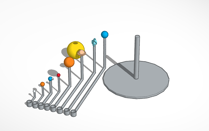 3D design Solar System Model - Tinkercad