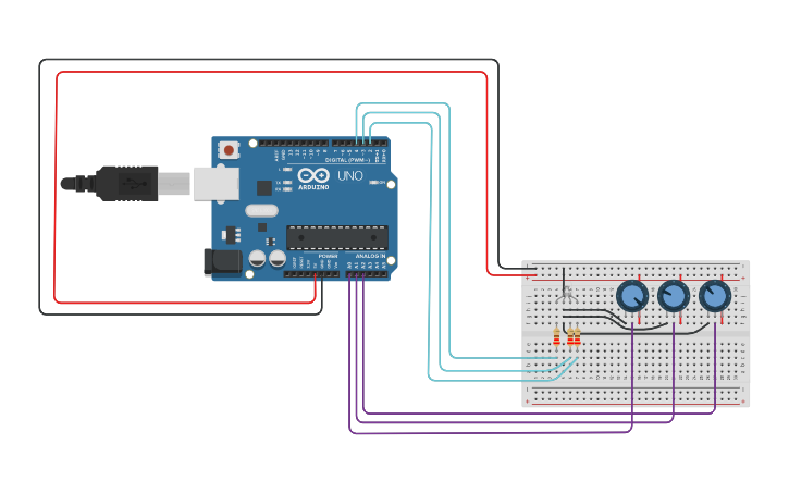 Circuit Design Variar El Color De Los Leds Con 3 Potenciómetros Tinkercad 9326
