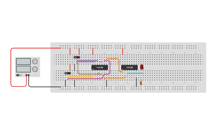 Circuit design XOR gate using NAND gate - Tinkercad
