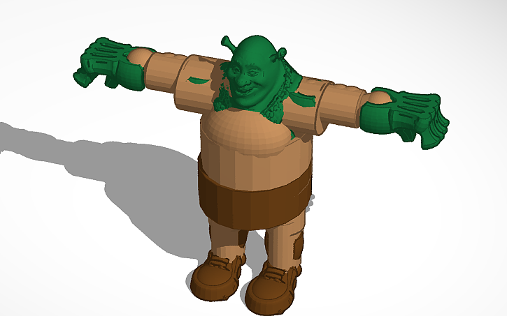 3D design Buildable Shrek figure! - Tinkercad