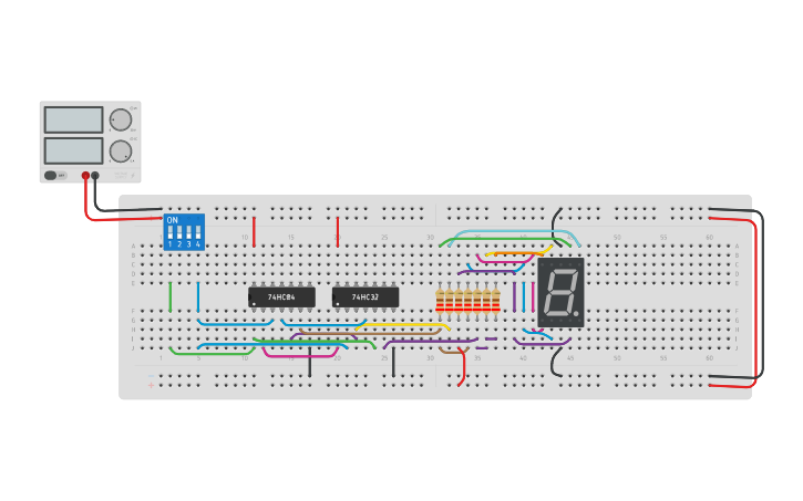 Circuit design Seven Segment Display 2 - Tinkercad