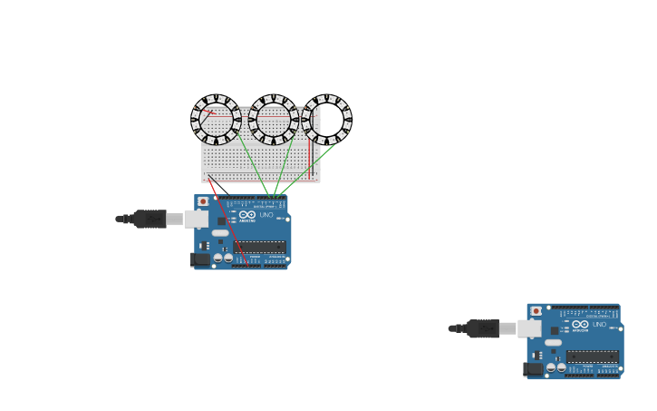 Circuit design NEOPIXELS-Bonus device | Tinkercad
