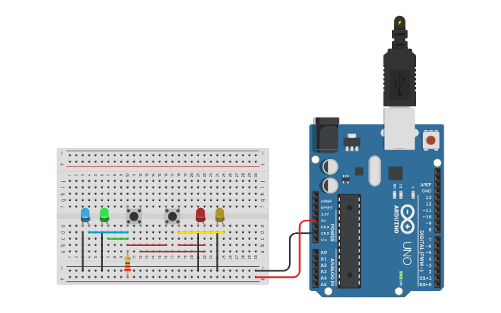Circuit design Mi primer circuito - Tinkercad