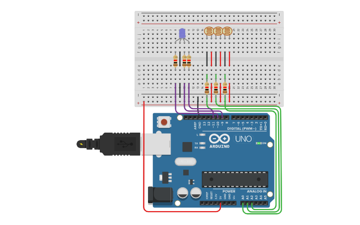 Circuit design Color Mixing Lamp - Tinkercad