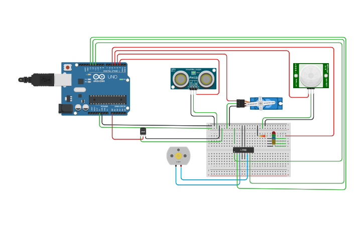 Circuit design Home Automation - Mini Project - Tinkercad