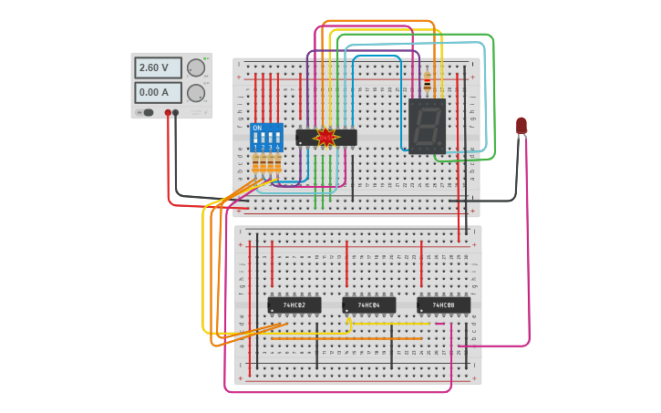Circuit design Compuertas lógicas combinacionales | Tinkercad Circuit design Compuertas lógicas combinacionales | Tinkercad