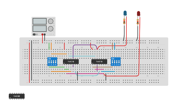 Circuit design T-FLIP FLOP | Tinkercad