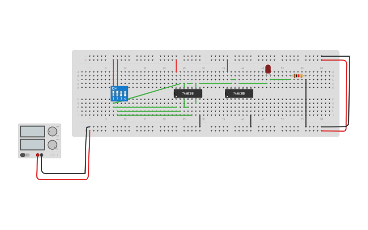 Circuit design xnor gate - Tinkercad