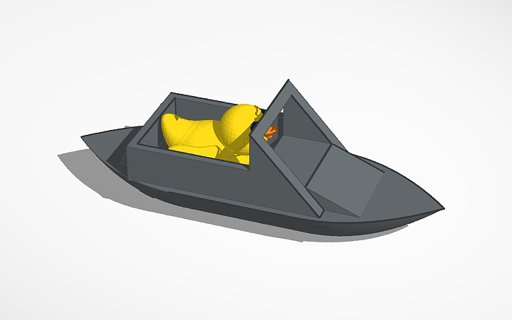 3D design duck in speed boat - Tinkercad