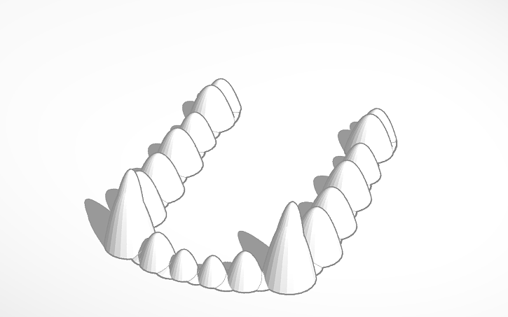 3D design Canine fursuit teeth (free to use) - Tinkercad