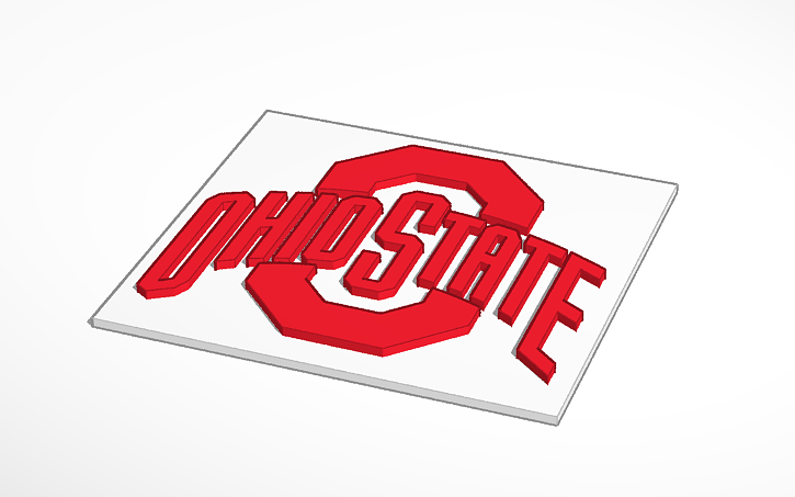 3D design Ohio State University Logo - Tinkercad