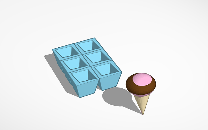 3D design Me and My Teacher's Ice Tray Strawberry Ice-cream - Tinkercad