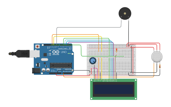 Circuit design Alcohol Detector With Buzzer System - Tinkercad