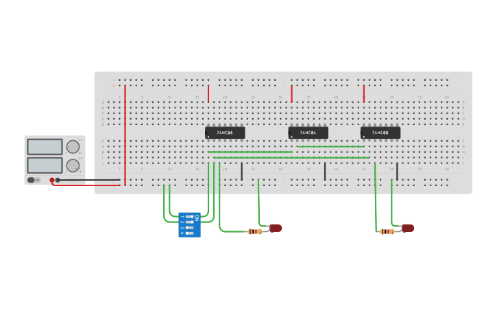 Circuit design half subtractor - Tinkercad