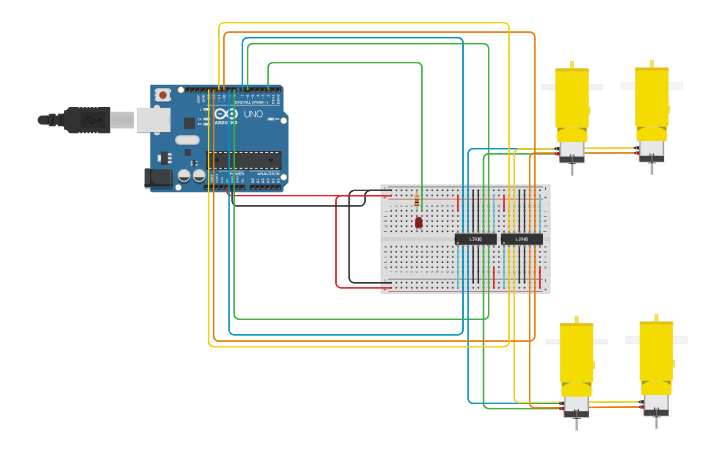 Circuit Design Bluetooth Rc Car Four Wheel Tinkercad