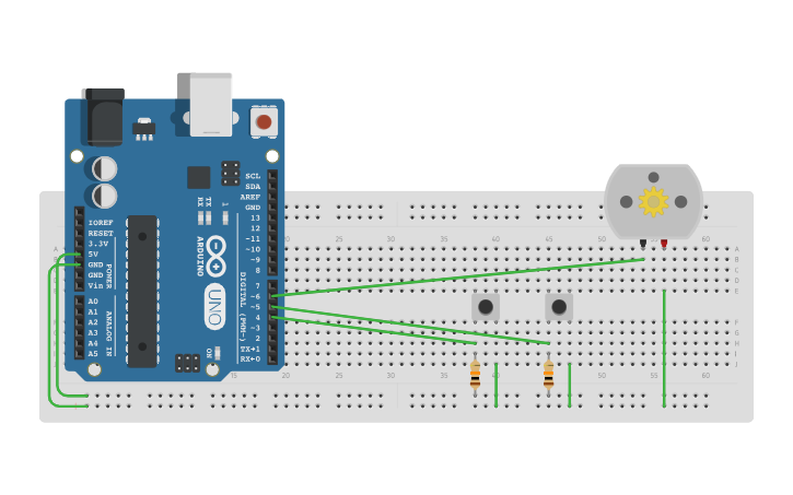 Circuit design 2 botoes - Tinkercad