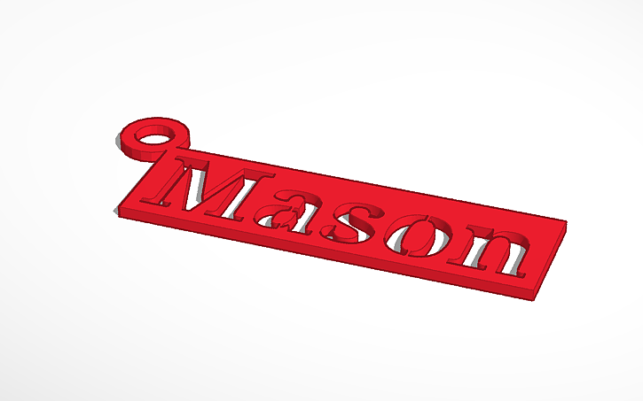 3D design Name keychain - Mason | Tinkercad