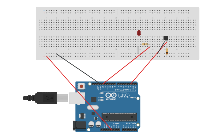 Circuit design Tilt sensor practice - Tinkercad
