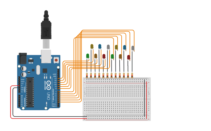 Circuit design Actividad 9: Práctica No 5. : Trabajo Final con Arduino. - Tinkercad