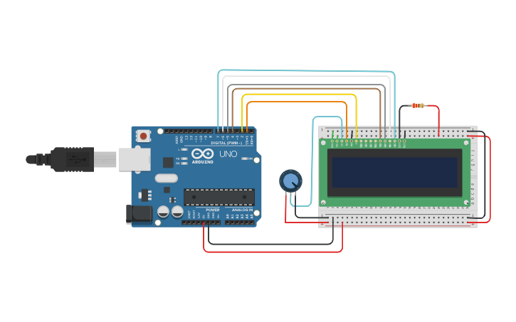 Circuit design segundo programa con Módulo LCD 1602A con librería ...