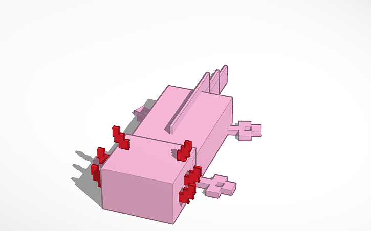 3D design Minecraft Axolotl | Tinkercad