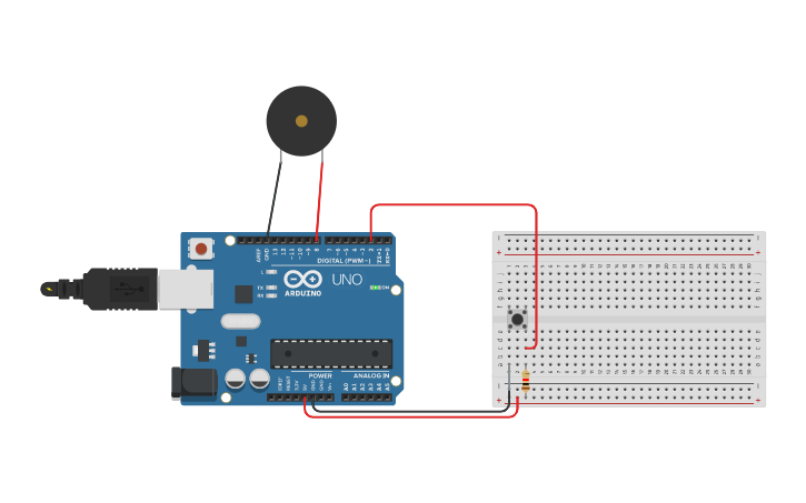 Circuit design Piezo - Tinkercad