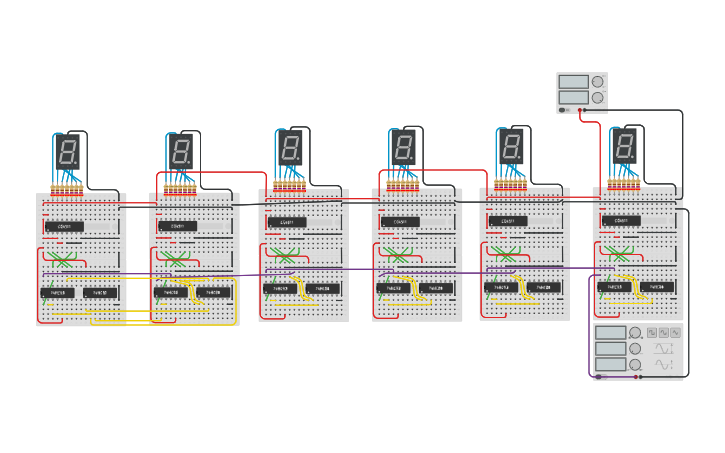 Circuit design relógio digital - Tinkercad