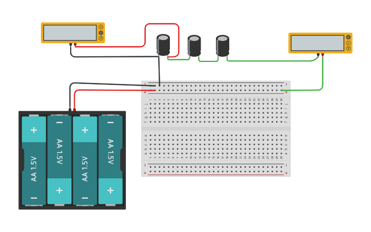 Circuit Design Kapasitor Seri Tinkercad