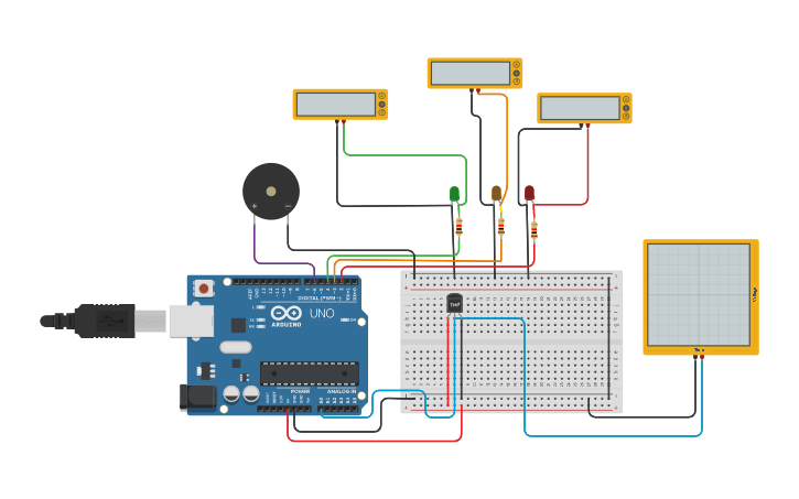 Circuit design Heat Sensor | Tinkercad