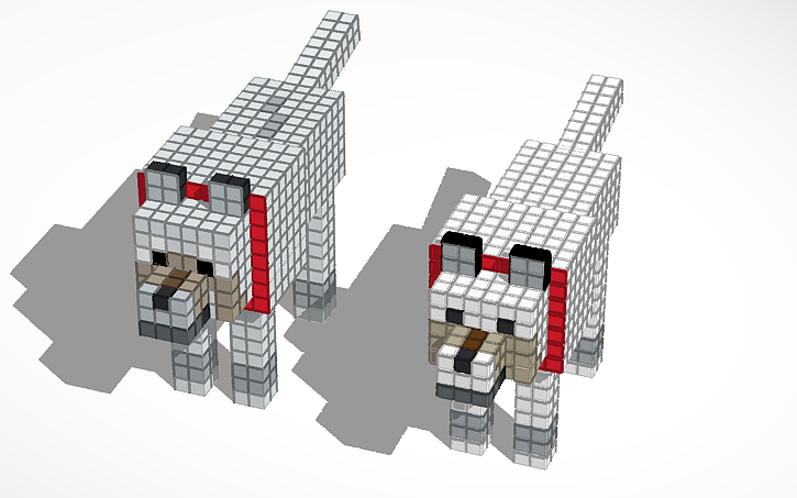 3D design Minecraft wolf - Tinkercad