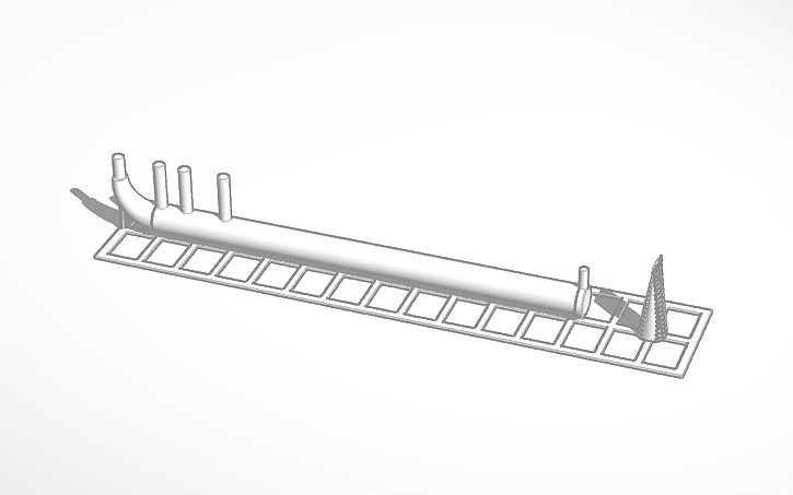 3D design 1/28 SPAD XIII Exhaust Stack (Resin Print) - Tinkercad