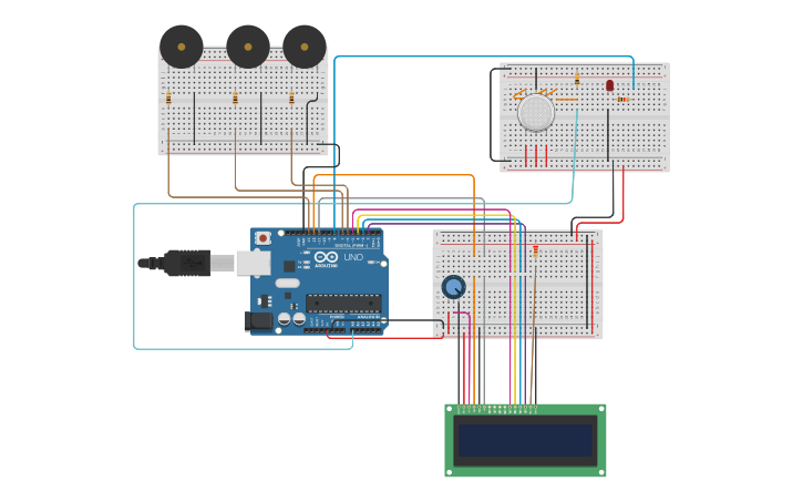 Circuit design SISTEMA ANTINCENDIO CON SENSORE DI GAS ARDUINO - Tinkercad