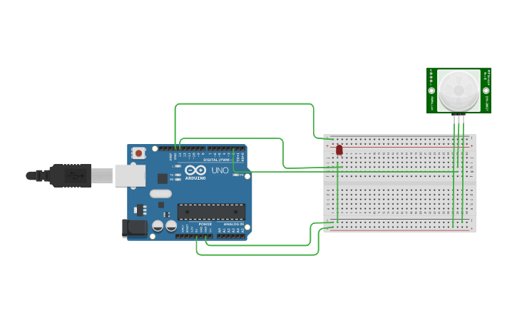 Circuit design PIR sensor - Tinkercad