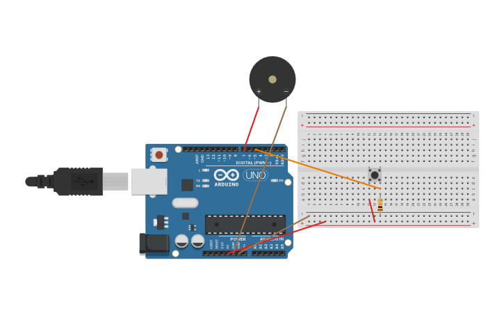Circuit design Piezo - Tinkercad