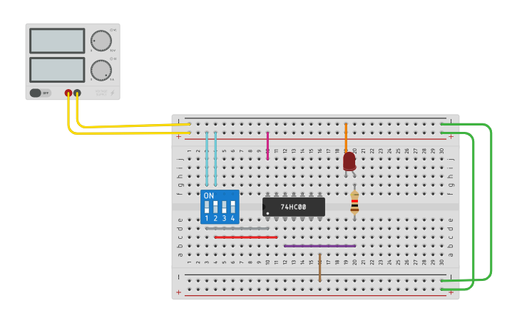 Circuit design NAND GATE - Tinkercad