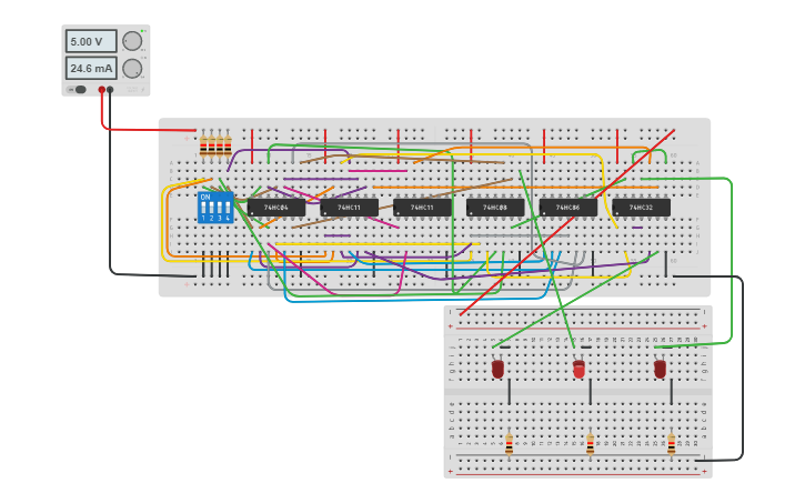 Circuit Design 2 Bit Comparator Tinkercad