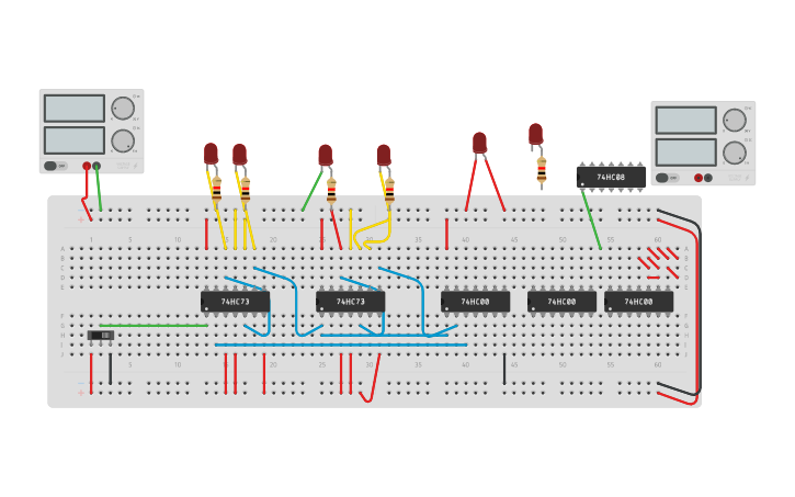Circuit design Decade counter - Tinkercad