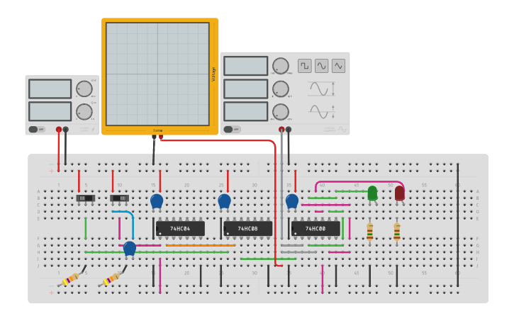 Circuit design State controlled RS-Flip-Flop Ver. 1 | Tinkercad
