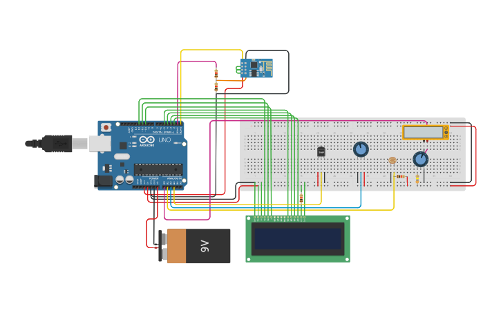 Circuit design Weather Station - IoT project (16.11) - Tinkercad