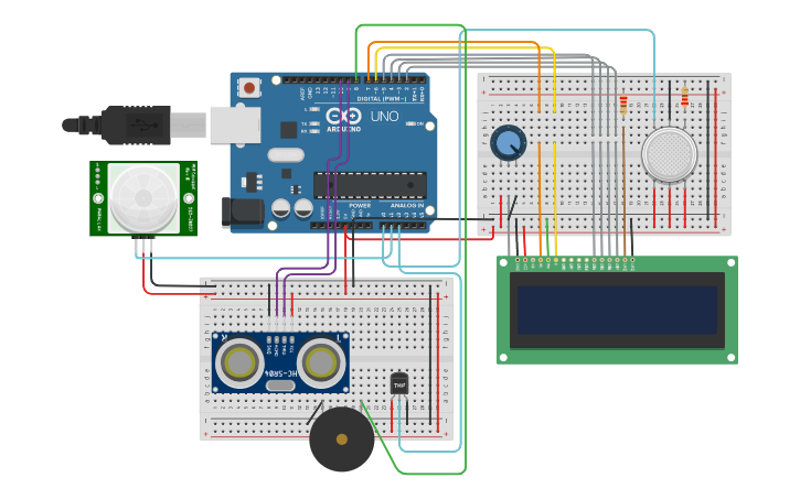 Circuit design Smart Security System | Tinkercad