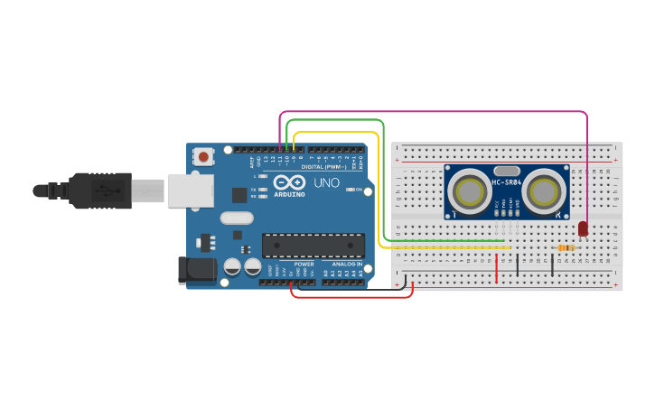 Circuit design Security Sensor - Tinkercad